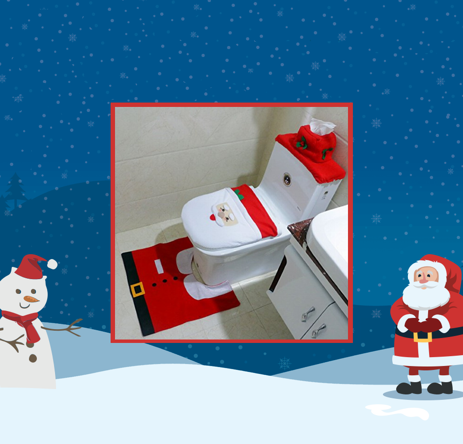 Santa Christmas Toilet Seat Set - YourChristmasCountdown.com